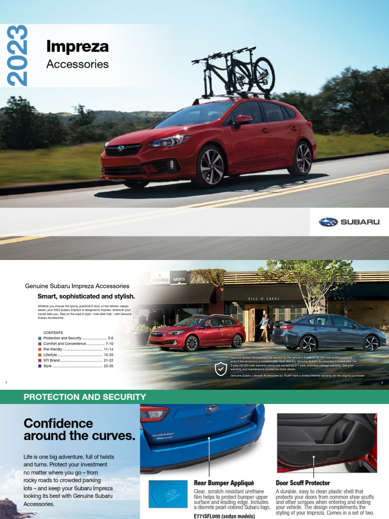 MY23 Impreza Accessories Brochure 02 | PDF | Trunk (Car) | Seat Belt