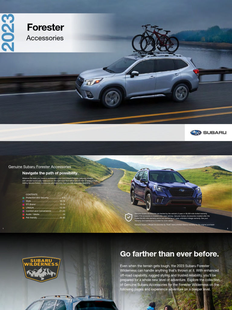 MY23 Forester Accessories Brochure | PDF | Trailer (Vehicle) | Vehicles