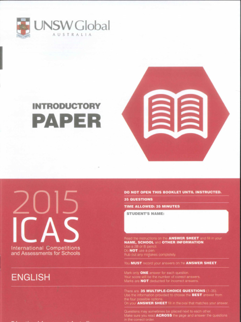 ICAS Y2 Ebglish 2015 | PDF
