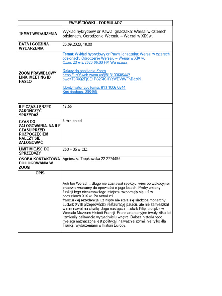 Wyklady Wrzesien 2023 | PDF