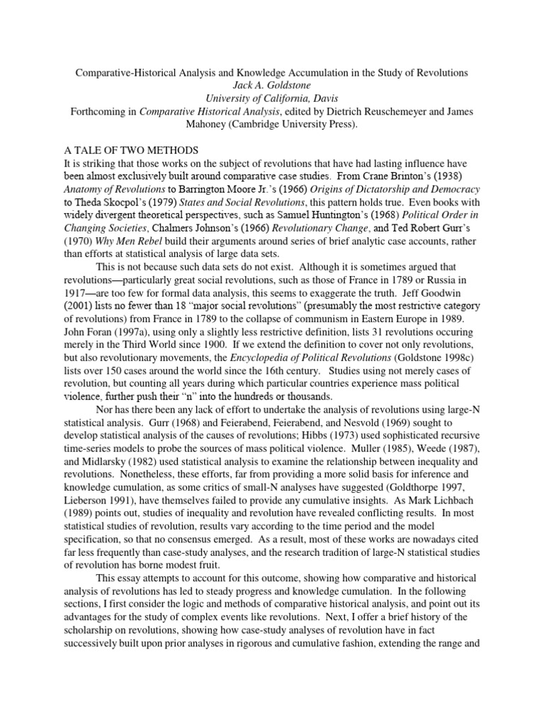 Comparative Historical Analysis Study Revs | PDF | Revolutions | Statistics