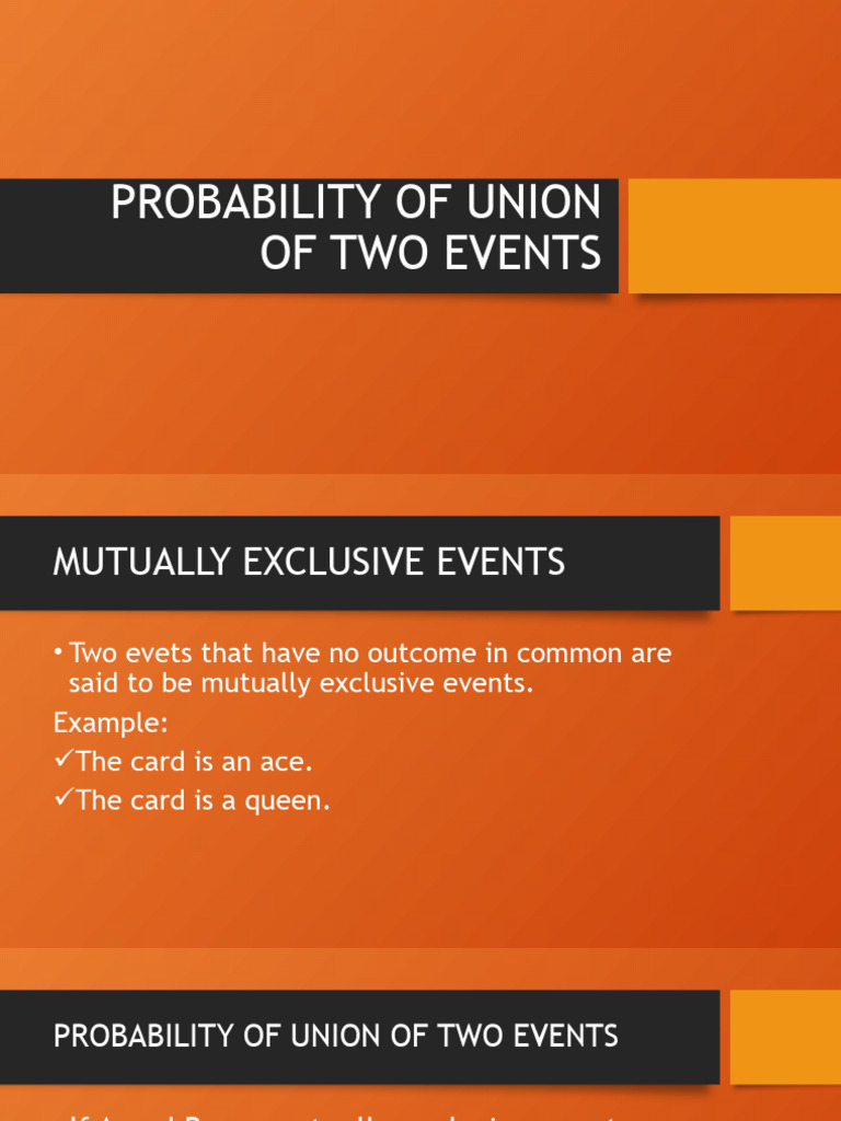 Probability of Union of Two Events | PDF | Probability | Probability Theory