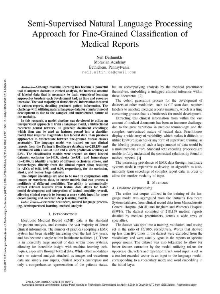 Semi-Supervised Natural Language Processing Approach For Fine-Grained ... Semi-Supervised Natural Language Processing Approach For Fine-Grained ...