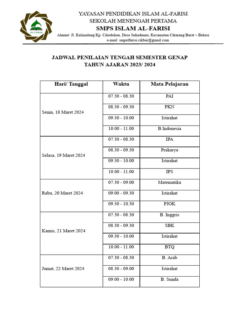 Lampiran Program Kerja PTS | PDF