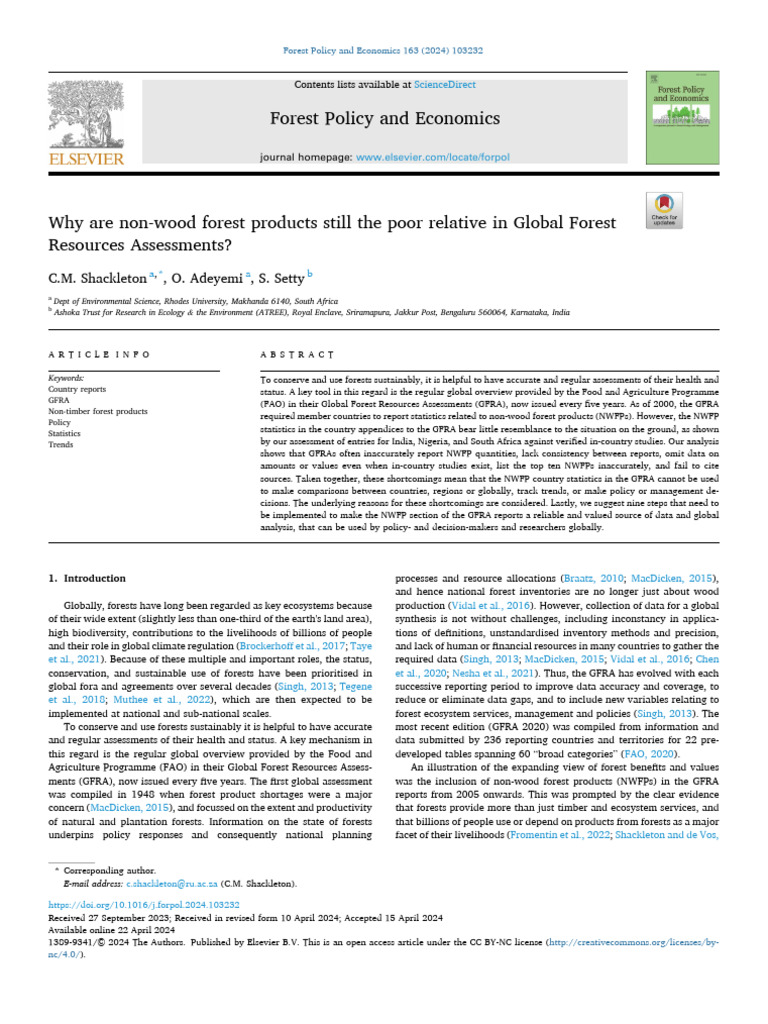 Forest Policy and Economics | PDF | Forests | Sustainability