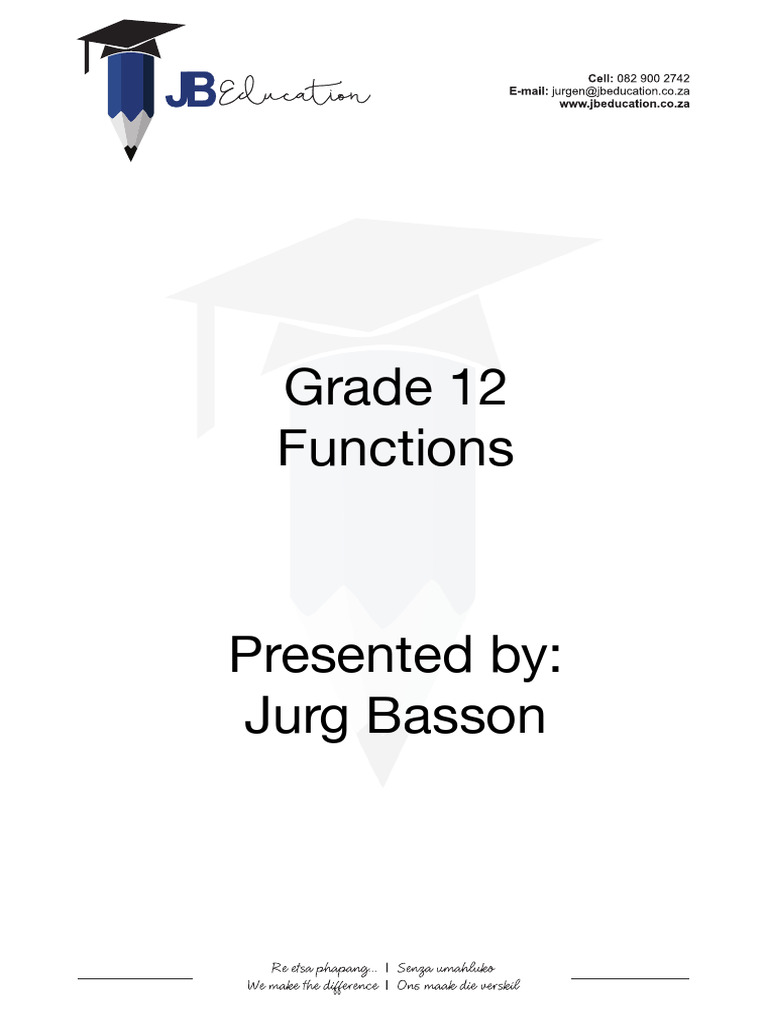 Grade 11 and 12 Functions | PDF | Cartesian Coordinate System | Asymptote