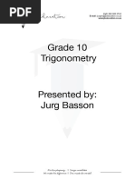 MATHS Grade11 Trig Notes | PDF | Trigonometric Functions | Trigonometry