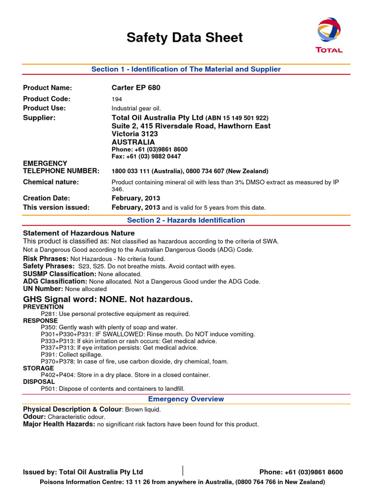 Carter Ep 680 - MSDS | PDF | Combustion | Fires