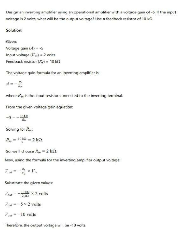 Inverting Amplifier | PDF