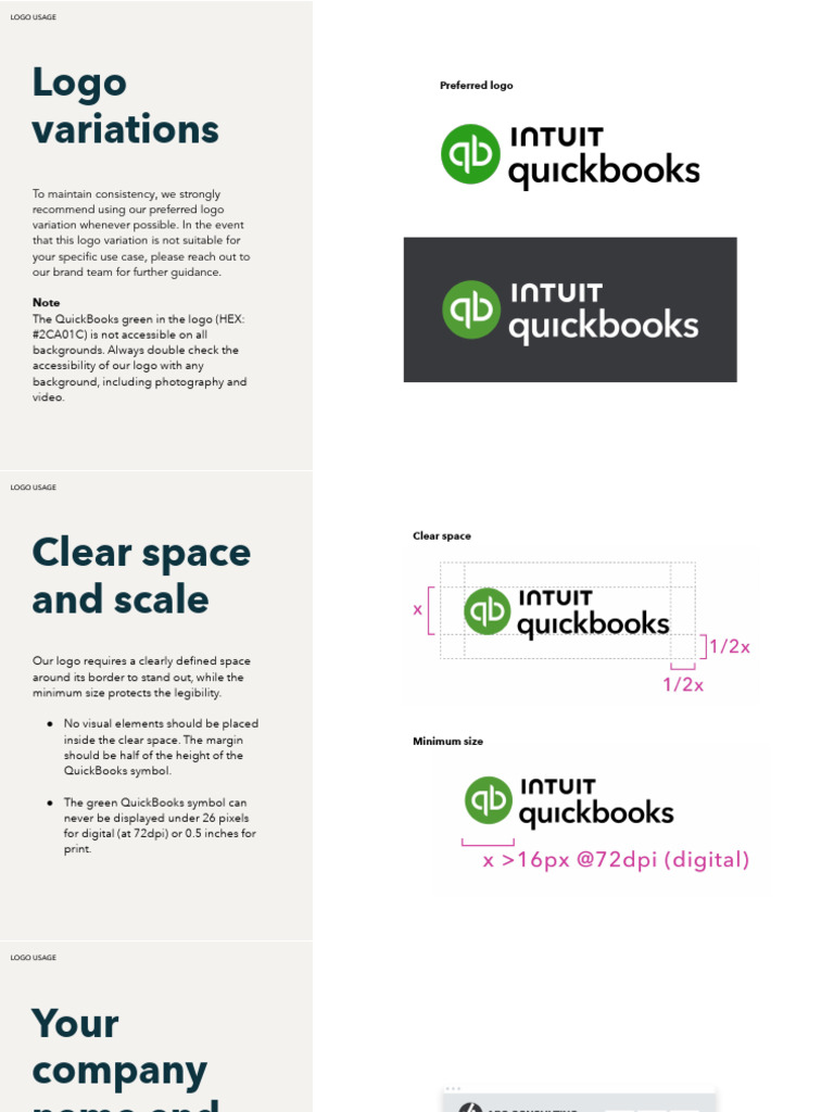 QuickBooks Logo Usage Guidelines | PDF | Logos | Quick Books