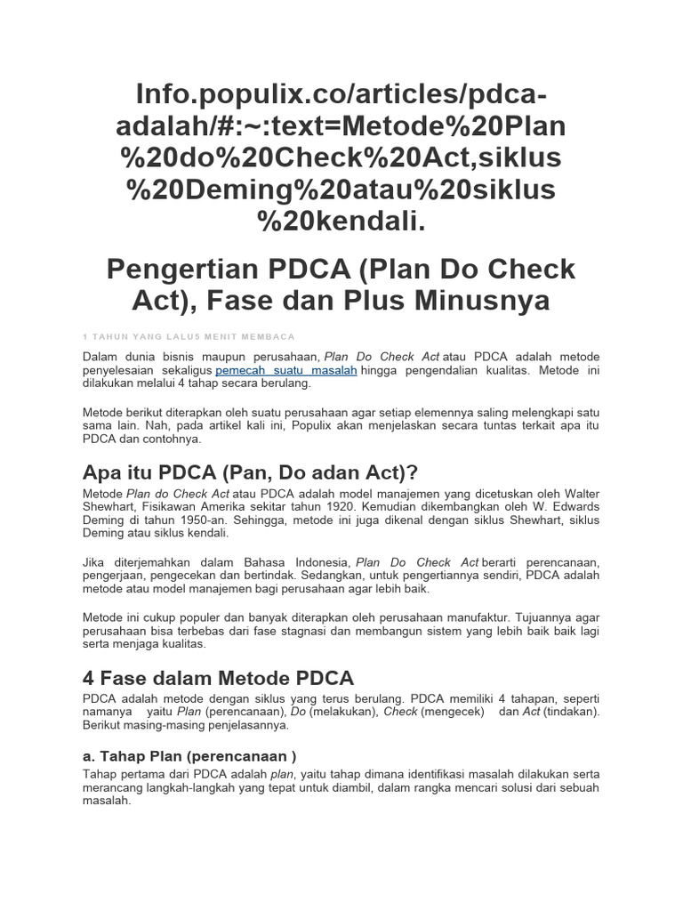 PDCA | PDF