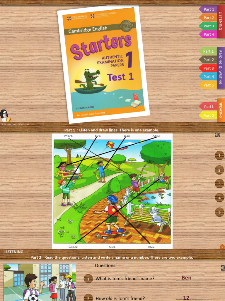 Starters 1 New - Test 1 | PDF