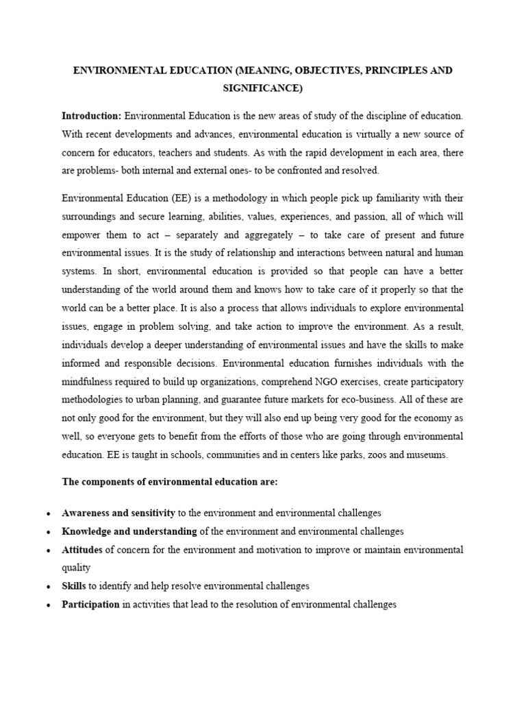 Environmental Education | PDF | Learning | Interdisciplinarity
