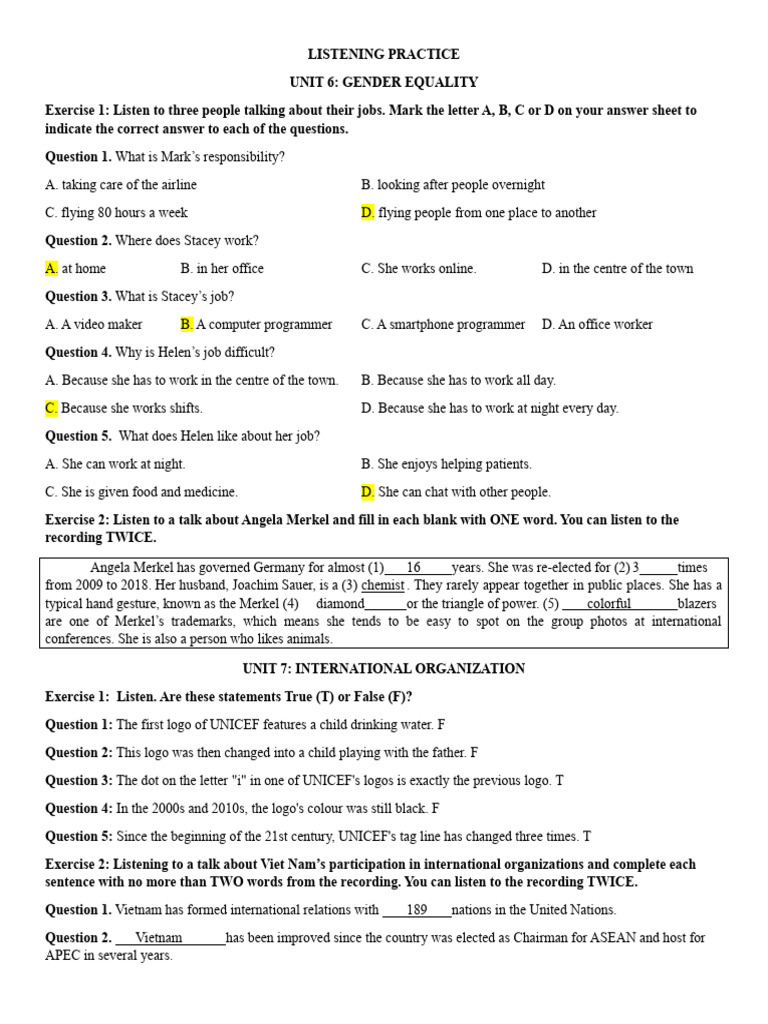 Listening Practice - HS | PDF | Educational Technology