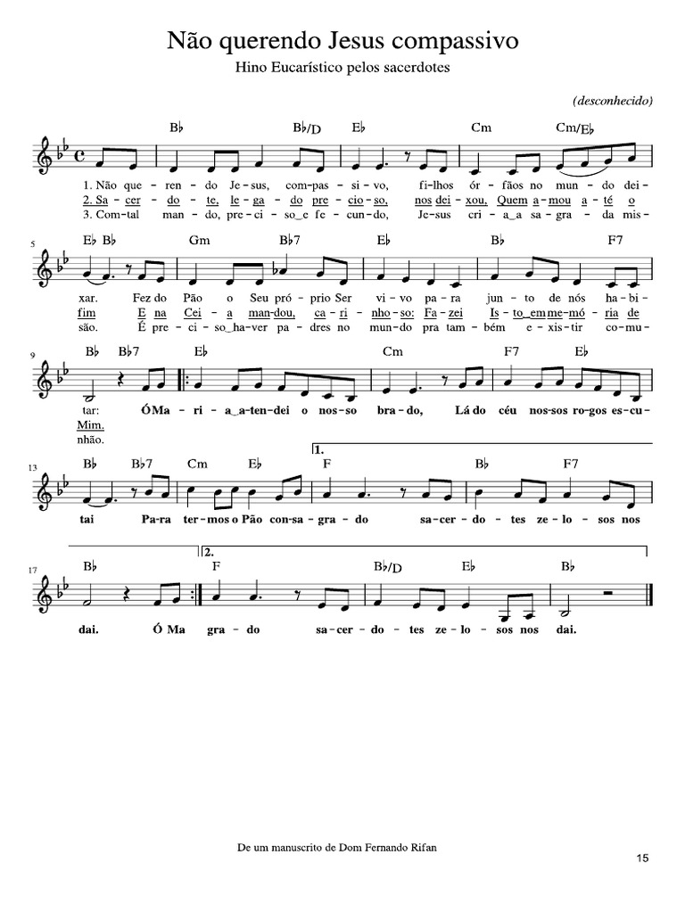 Não Querendo Jesus Compasivo | PDF