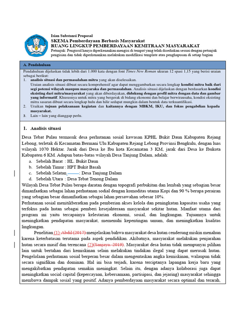 Contoh Substansi Usulan | PDF