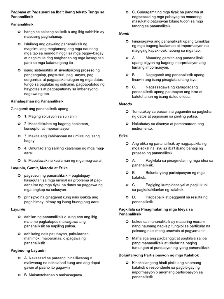 Ppittp Pananaliksik To Uri | PDF