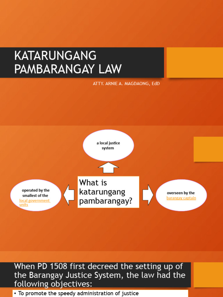 Overview of Katarungang Pambarangay Law | PDF | Mediation | Complaint