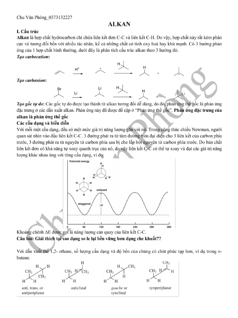Alkan Và Cycloalkan | PDF