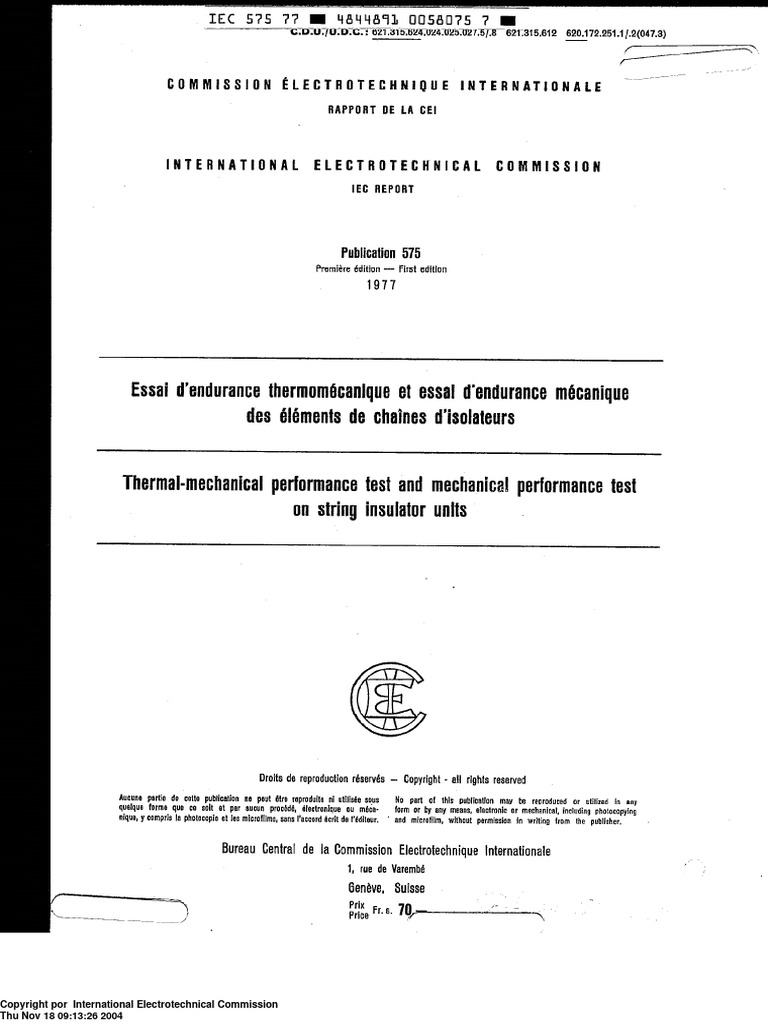 Iec 60575 - 1977 | PDF | International Electrotechnical Commission
