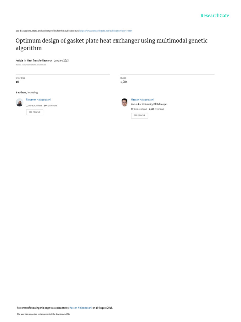 Chevron | PDF | Mathematical Optimization | Heat Exchanger