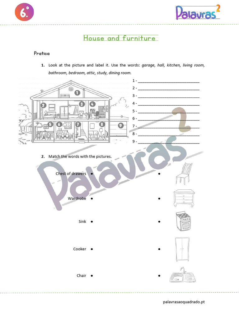 House and Furniture Vocabulary Guide | PDF | Bedroom | Bed