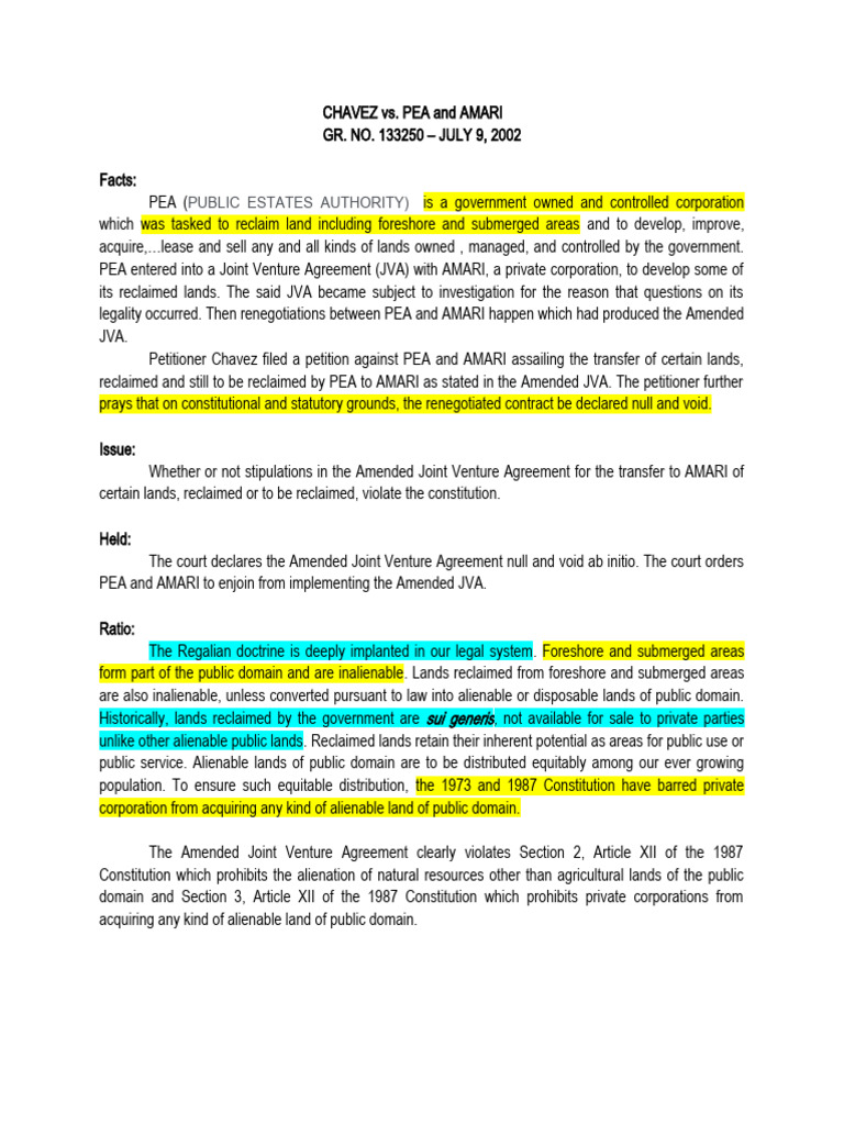 CHAVEZ-vs-PEA-AMARI | PDF | Private Law | Government