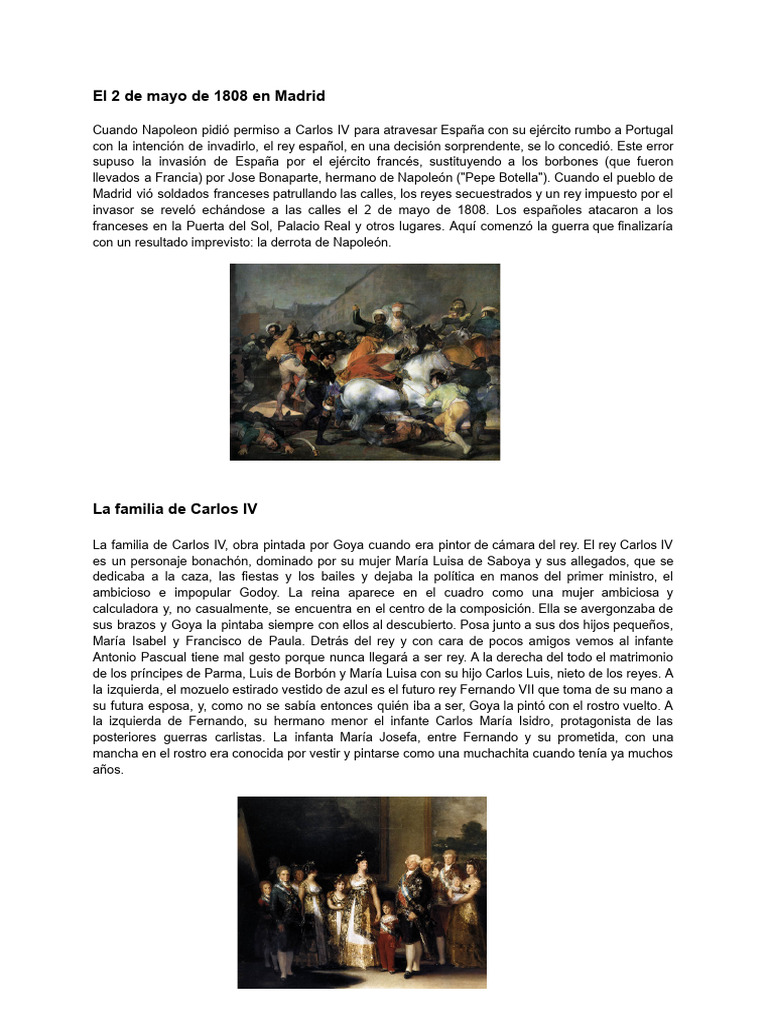 Tarea Tema 4 | Descargar gratis PDF | Francisco Goya | España