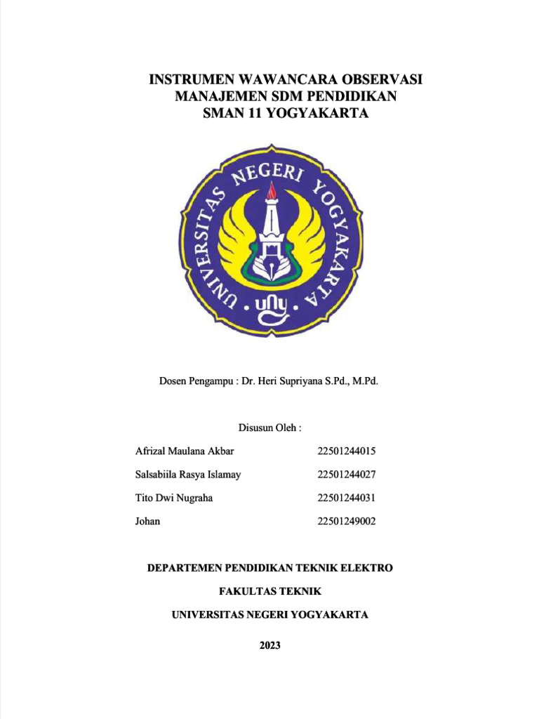 PDF Instrumen Wawancara Observasi Manajemen SDM - Compress | PDF