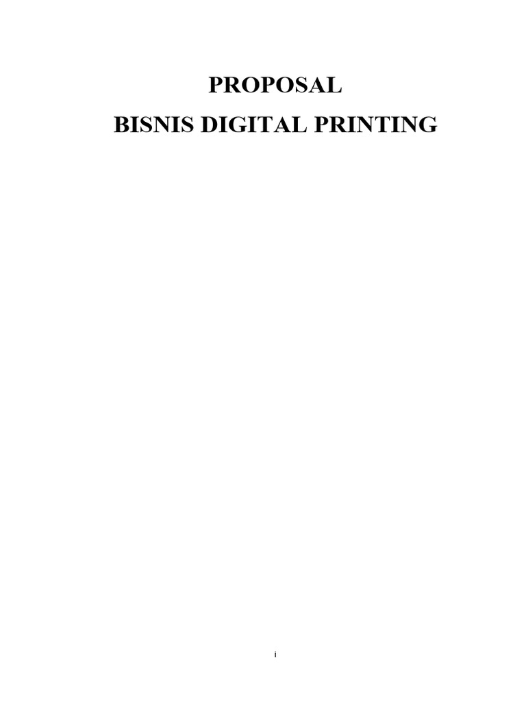 PROPOSAL USAHA DIGITAL PRINTING Docx | PDF