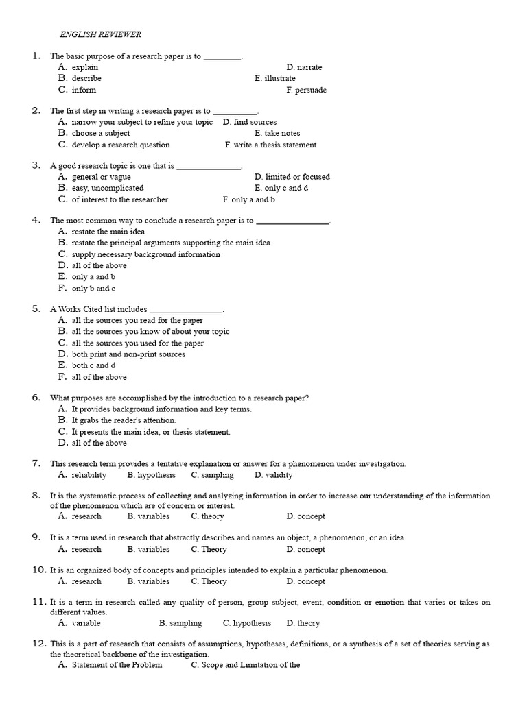 English Reviewer | PDF | Methodology | Scientific Method