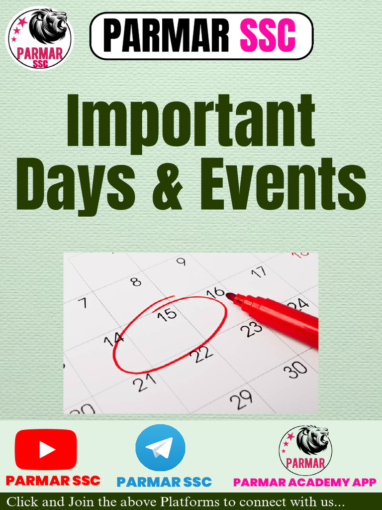 Important Days & Events: Parmar | PDF