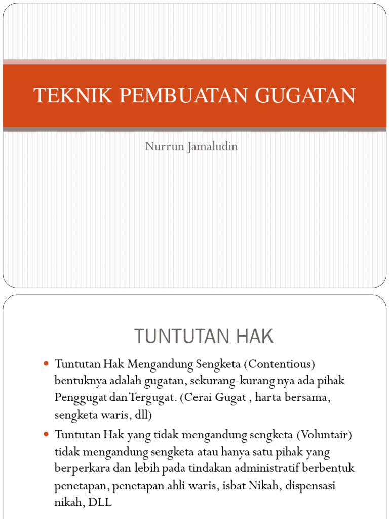 Teknik Pembuatan Gugatan Hapa | PDF