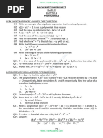 9th Math Polynomials MCQ | PDF | Zero Of A Function | Mathematics