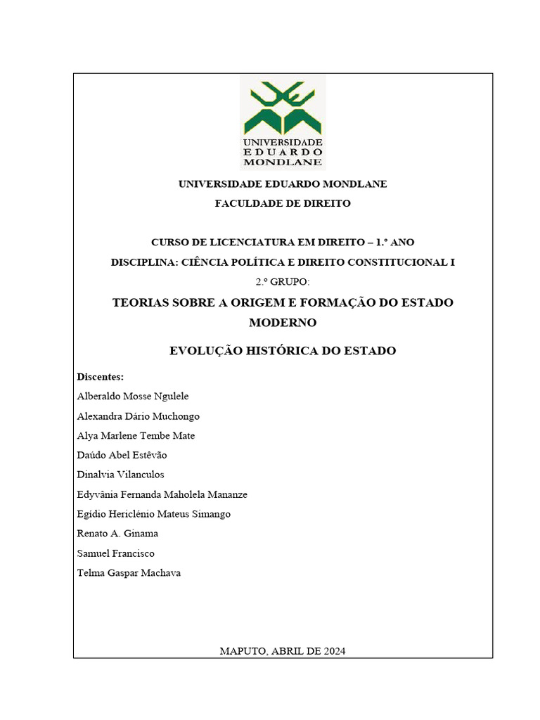 CPDC I 2° Grupo | PDF | Estado | Contrato social