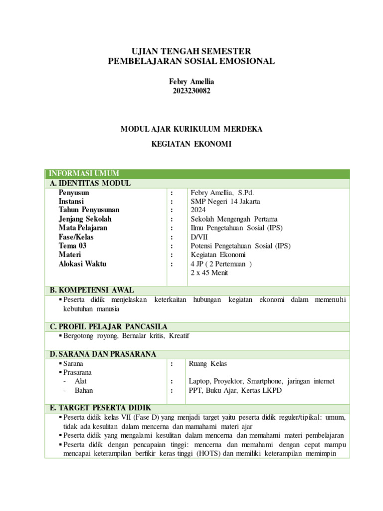 UTS - PSE - Febry Amellia - 2023230082 | PDF