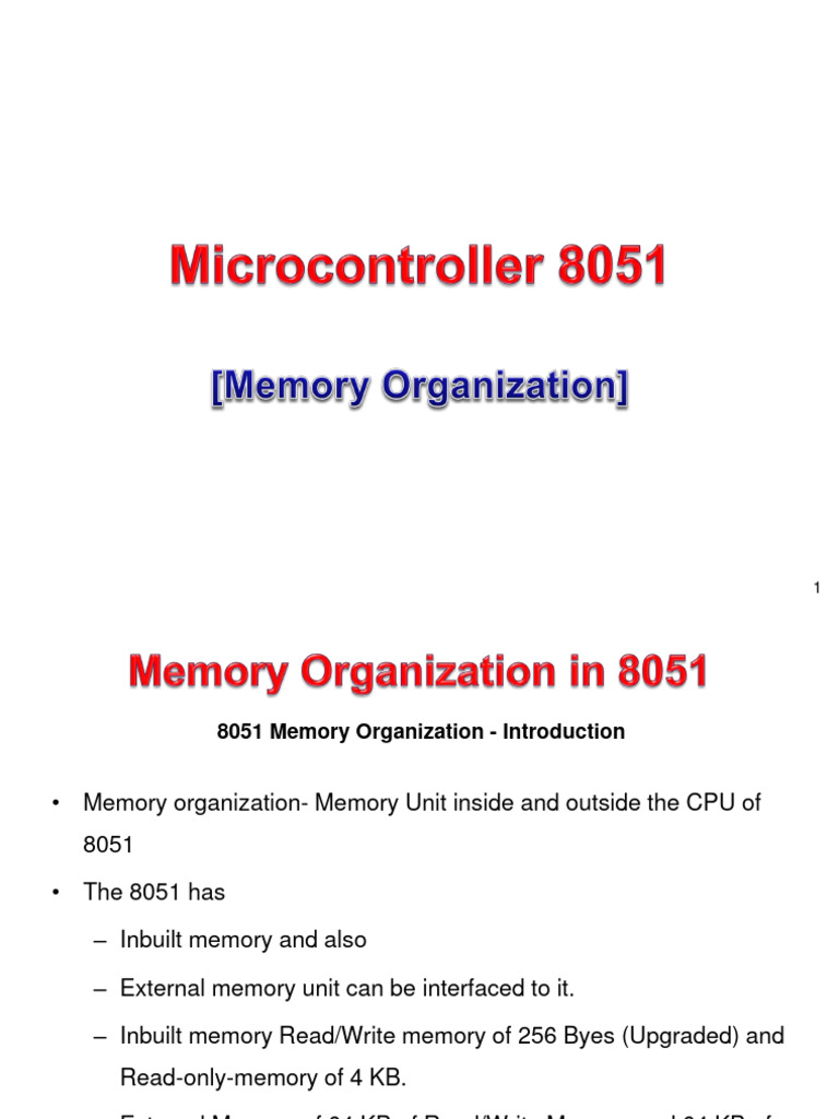Unit 5-8051 Memory Organization | PDF | Read Only Memory | Computer Data Storage