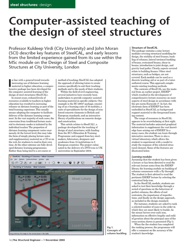 Computer Assited Teaching of Design of Steel Structures | Download Free ...