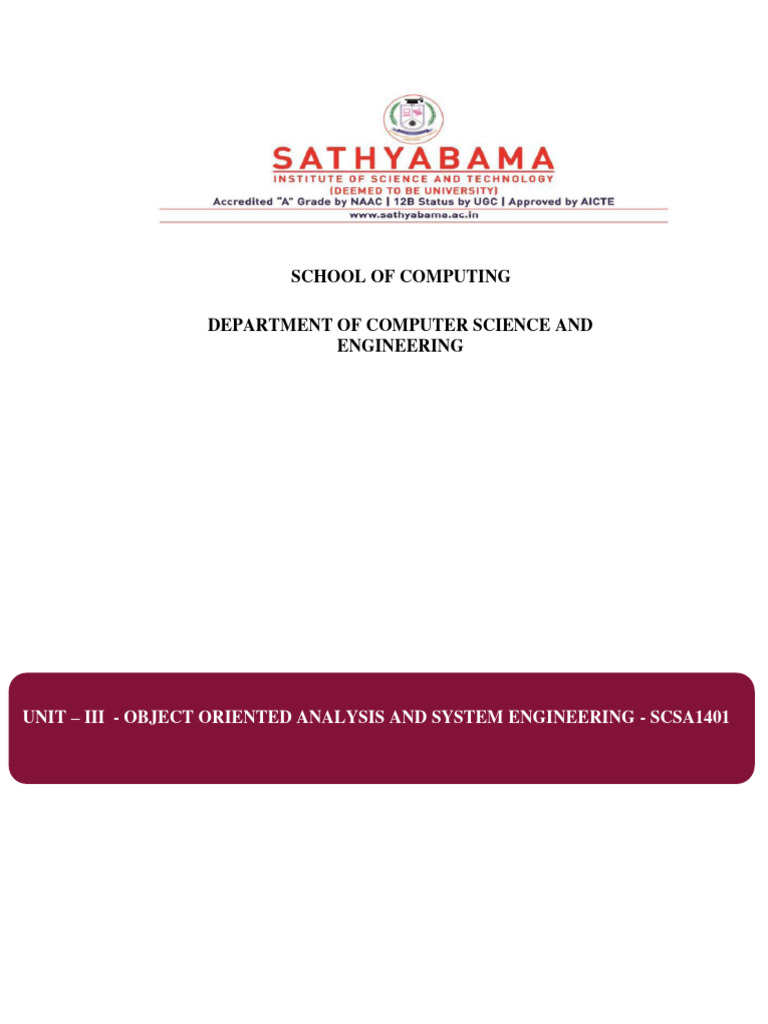 Scsa1401 - Ooase - Unit 3 | PDF | Use Case | Class (Computer Programming)