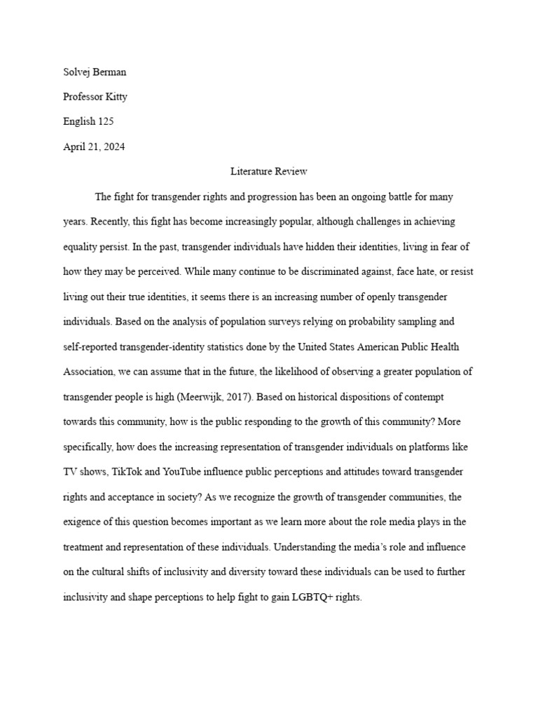 Transgender Media Representation | PDF | LGBTQIA+ Studies | Transgender