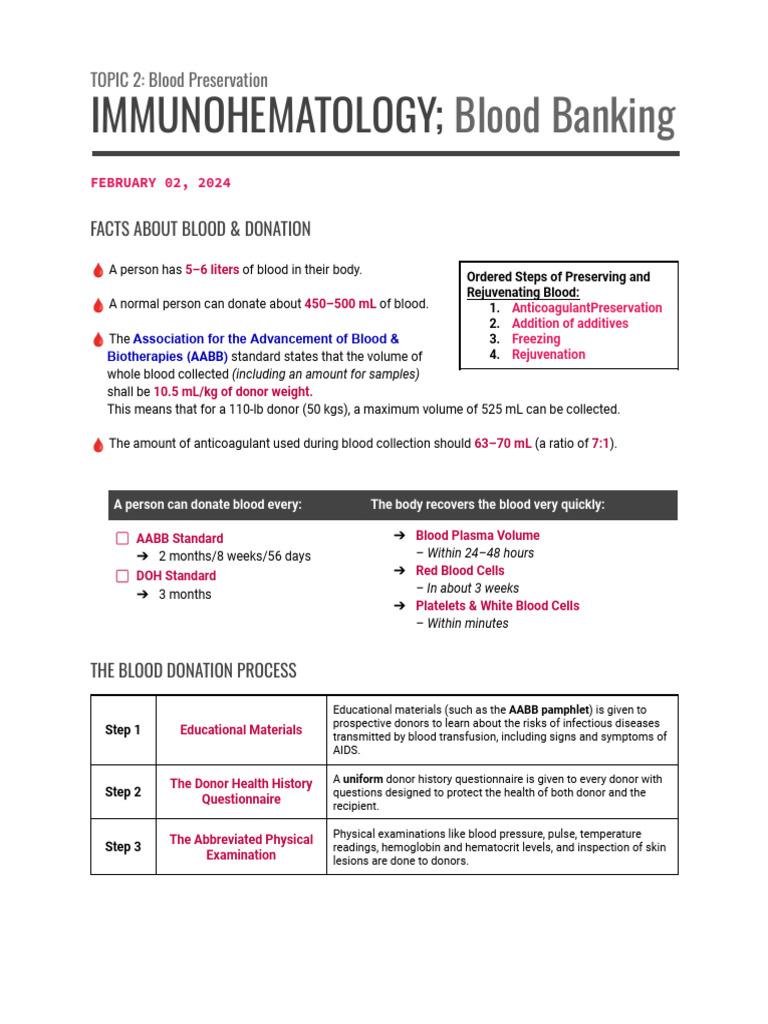 Blood Preservation | PDF | Blood Donation | Blood