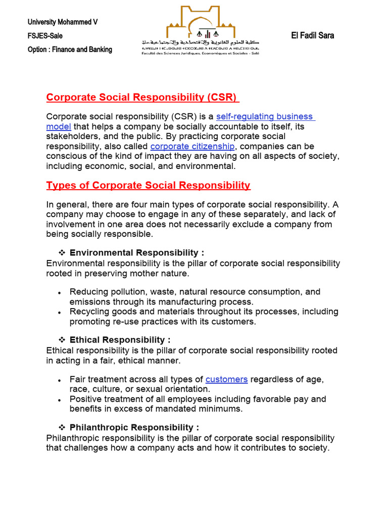 Understanding Corporate Social Responsibility | PDF | Corporate Social ...