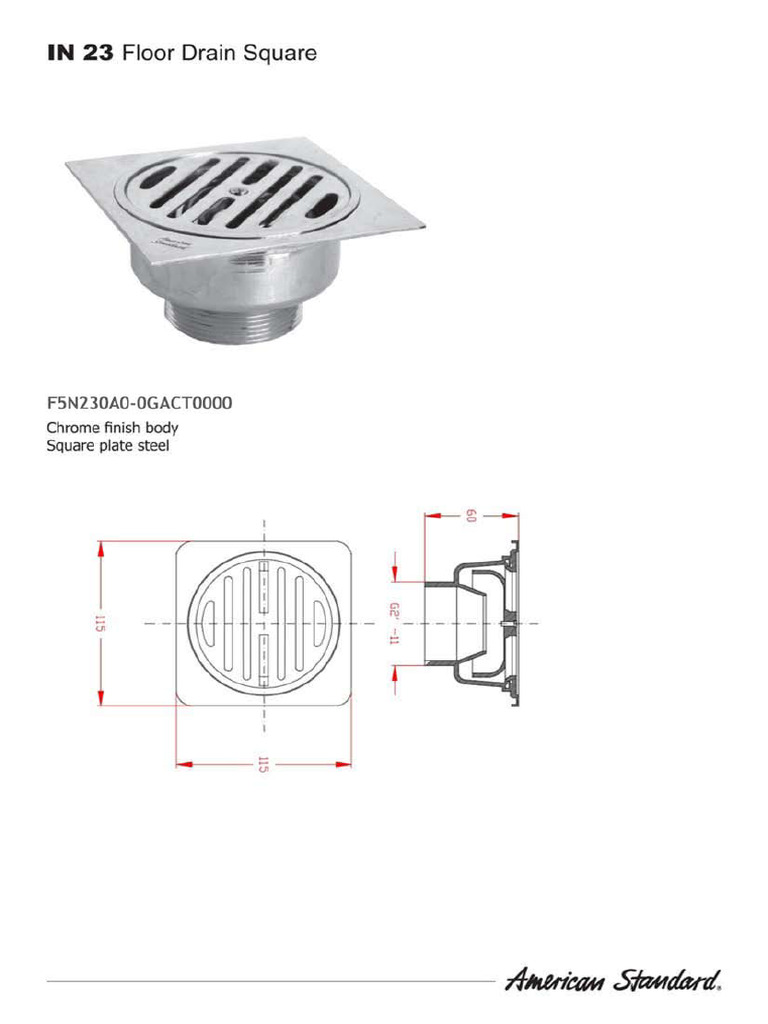 IN 23 Floor Drain Square | PDF