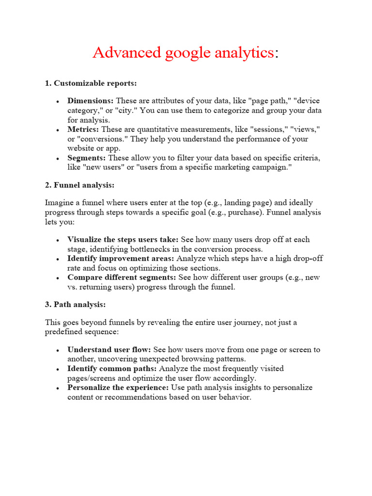 Advanced Google Analytics | PDF | Analytics | Cyberspace