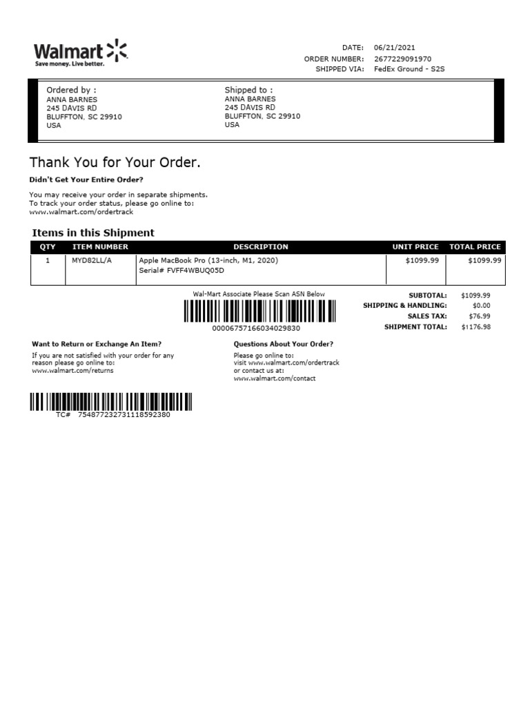 Walmart Macbook | PDF