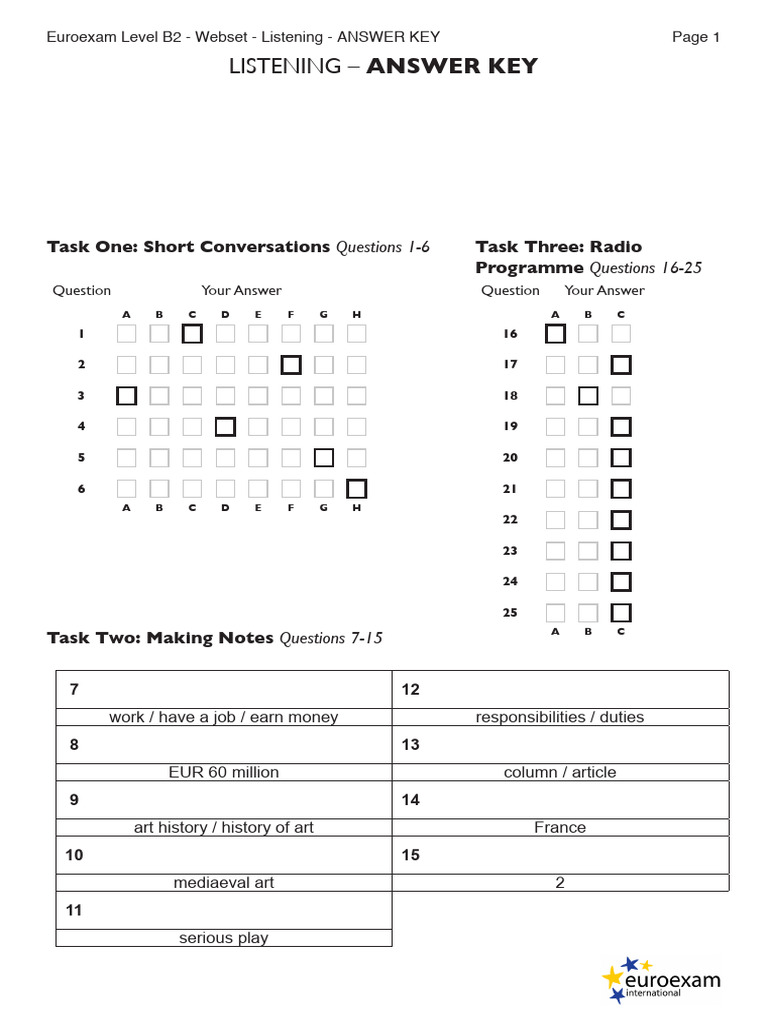 b2 Web en Listening Key 2024 | PDF