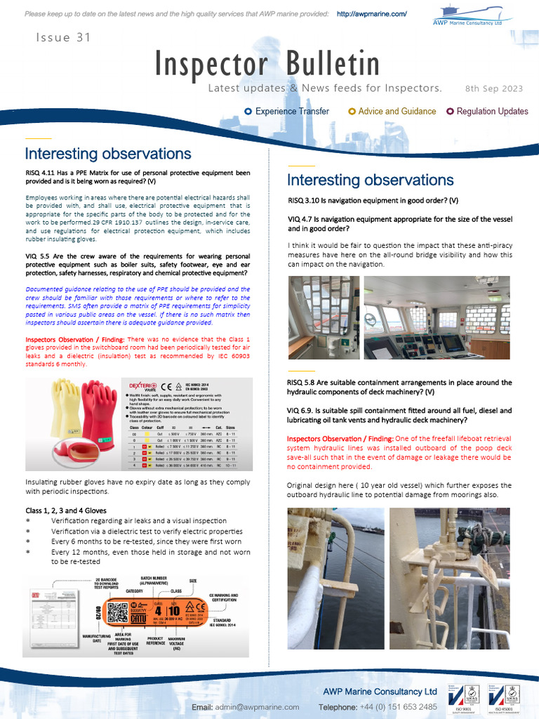 Issue 31 Inspectors Newsletter 2 | PDF | Personal Protective Equipment ...