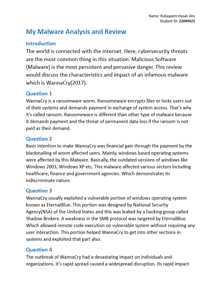 Assignment 1 - Malicious Review | PDF | Malware | Security