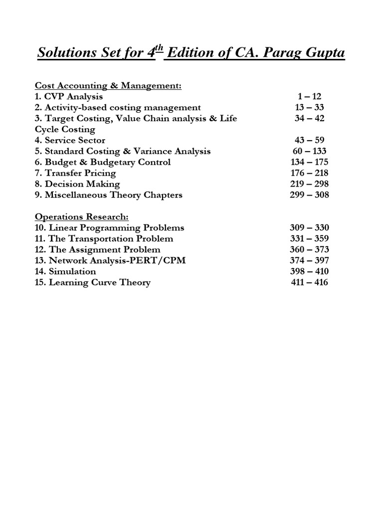 Cost Accounting Solutions Overview | PDF | Business Economics ...