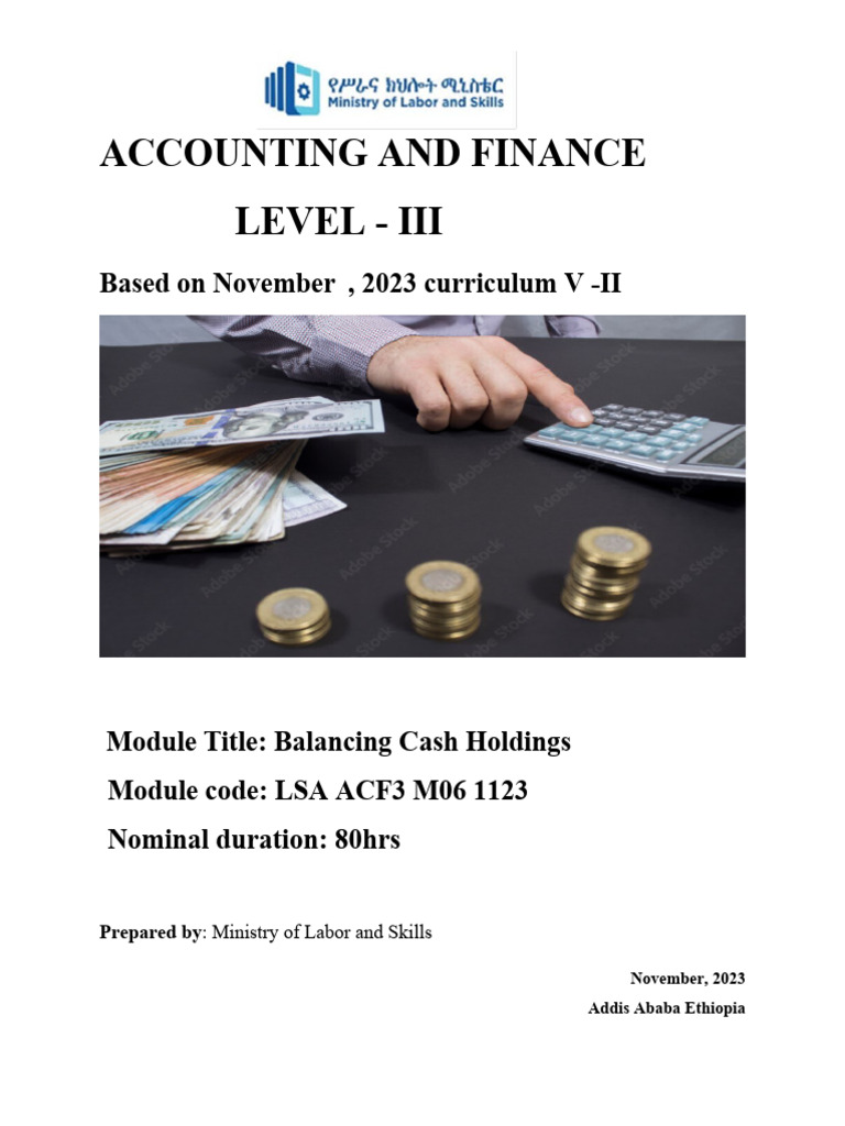 MO-06-Balancing Cash Holdings | PDF | Cash Flow Statement | Expense